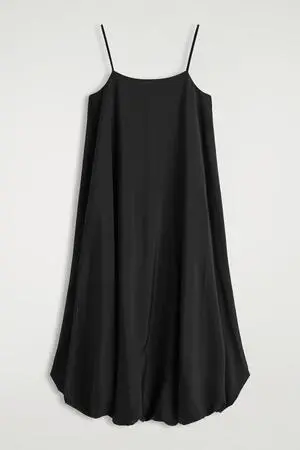 Cos Bubble-hem Midi Dress - Black