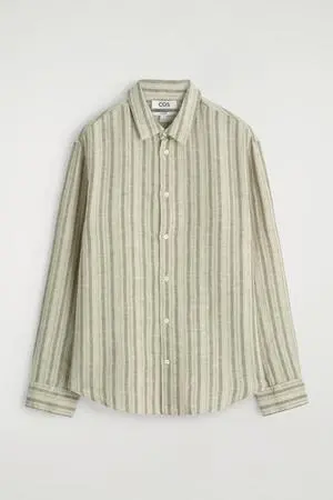 Cos Relaxed Linen Shirt - Beige