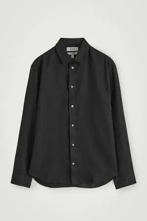 Cos Relaxed Linen Shirt - Black