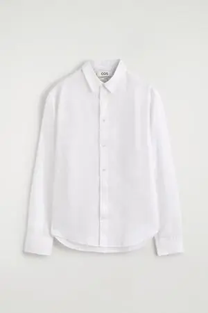 Cos Relaxed Linen Shirt - White