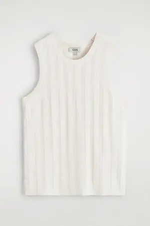 Cos Striped Knitted Linen Tank Top