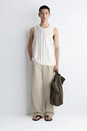 Cos Striped Knitted Linen Tank Top