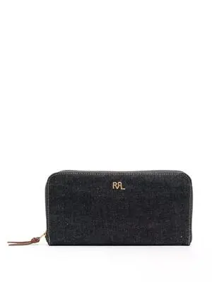 Ralph Lauren Logo-plaque Denim Wallet - Blue