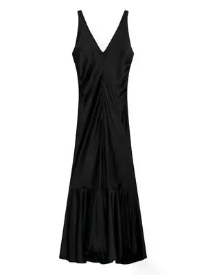 Sportmax V-neck Ruffled Maxi Dress