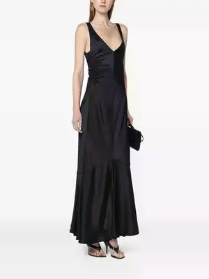 Sportmax V-neck Ruffled Maxi Dress