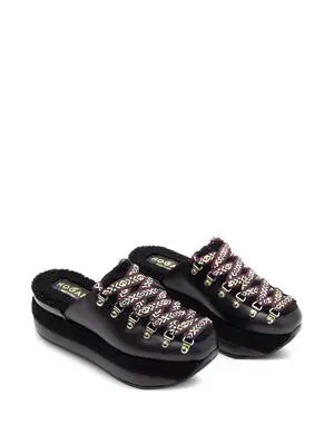Hogan H466 Platform Mules - Black