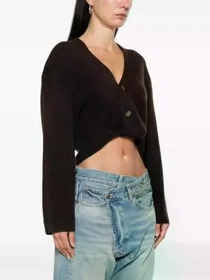 R13 Button-front Cropped Cardigan