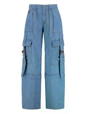 Versace Buckle-detailed Cargo Trousers - Blue