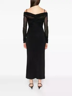 Max Mara Off-shoulder Draped Dress