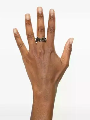 SHAUN LEANE Sterling Rose Thorn Triple Band Ring