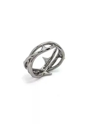 SHAUN LEANE Sterling Rose Thorn Triple Band Ring