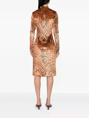 Etro Paisley-print Midi Dress - Neutrals