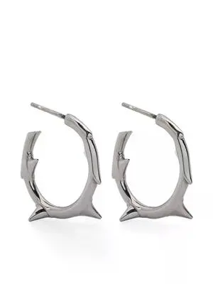 SHAUN LEANE Sterling Rose Thorn Small Hoop Earrings - Silver