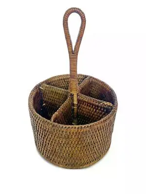 SAMBONET Rattan Four-section Caddy - Brown
