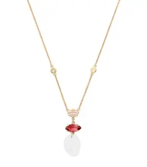 Jacquie Aiche Yellow And Tourmaline Triple Step Necklace - Gold