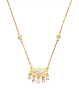 Jacquie Aiche Evil Eye Shaker Necklace - Gold