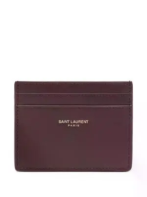 Saint Laurent Leather Cardholder - Red