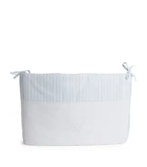 TARTINE ET CHOCOLAT Cotton Striped Bed Bumper - Blue