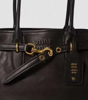 Miu Miu Nappa Leather Aventure Top-handle Bag - Black