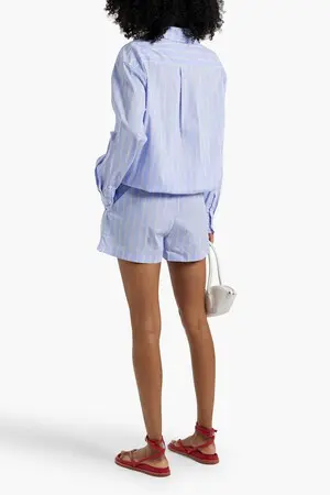 Solid & Striped The Loretto Striped Cotton-blend Poplin Shorts