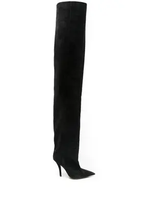 Paris Texas 110mm Suede Boots - Black