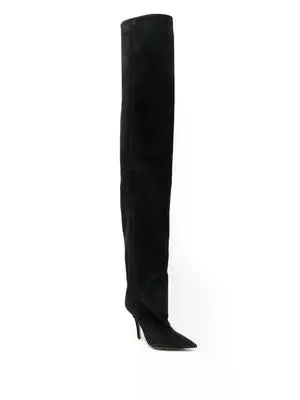 Paris Texas 110mm Suede Boots - Black