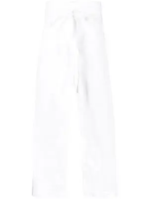 Matteau Drawstring-waist Wide-leg Trousers - White