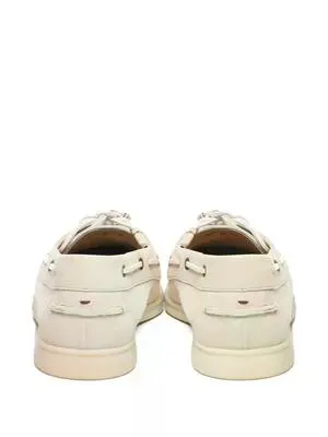Loro Piana Leather Lace-up Boat Shoes