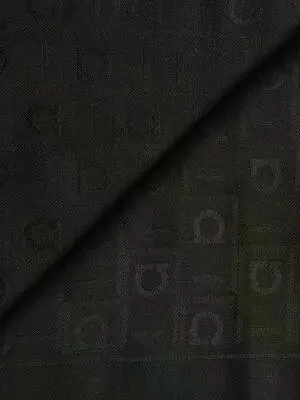 FERRAGAMO Gancini-pattern Fringed Scarf