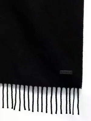 BOSS Logo-patch Fringed Scarf