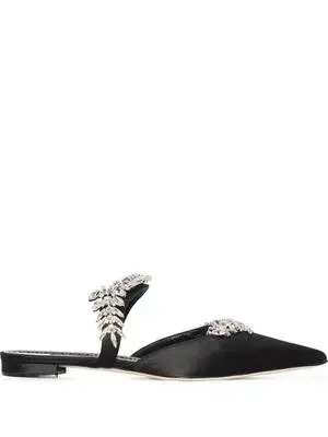 Manolo Blahnik Lurum Crystal-embellished Mules