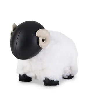 ZUNY Sheep Bomy Ii Bookend - Black And White