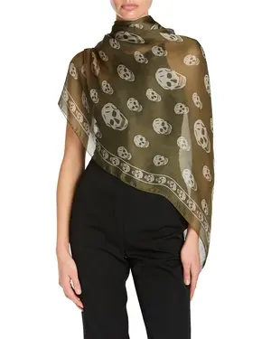 Alexander McQueen Skull Silk Scarf - Caper