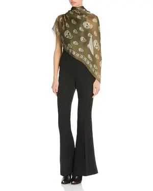 Alexander McQueen Skull Silk Scarf - Caper