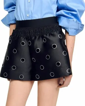 Sandro Rhinestone Embellished Shorts