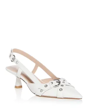 STUART WEITZMAN Supermoto Slingback Pumps - Cream