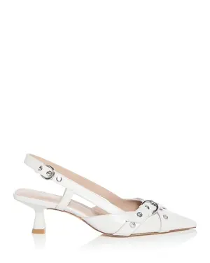 STUART WEITZMAN Supermoto Slingback Pumps - Cream