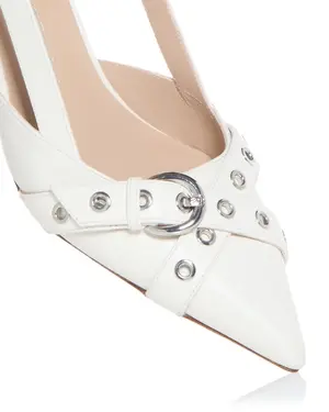 STUART WEITZMAN Supermoto Slingback Pumps - Cream