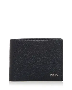 BOSS Crosstown Bifold Leather Wallet - Navy