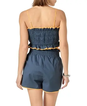 English Factory Cropped Top With Colorblock Binding