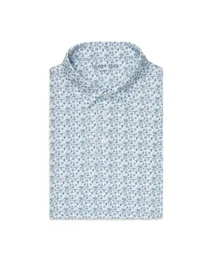 Mizzen+main Versa Short Sleeve Polo - White Dallas Mosaic