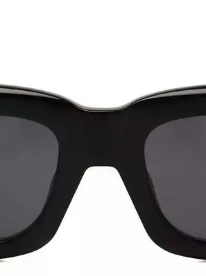 Attico Logo-plaque Rectangle-frame Sunglasses - Black