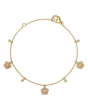 Bloomingdale'S Diamond Flower Bracelet - White/gold