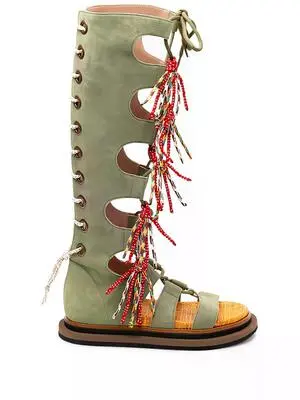 Hogan Lace-up Tassel Sandals