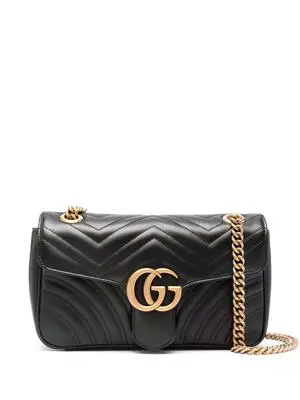Gucci Small Gg Marmont Shoulder Bag - Black