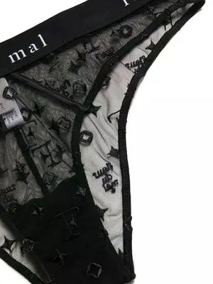 FLEUR DU MAL Monogram-embroidered Cheeky Briefs