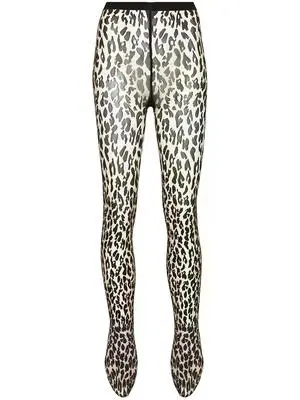 Wolford Leopard-print High-rise Tights - Neutrals