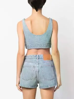 Rabanne Studded Denim Bralette