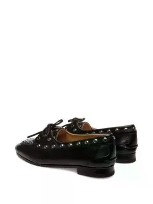 Bally Plume Studded Leather Boat Shoes - Black