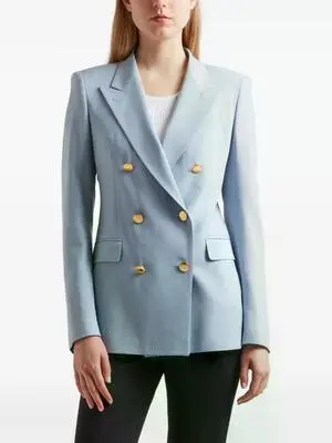 Tagliatore Double-breasted Blazer With Gold Buttons - Blue